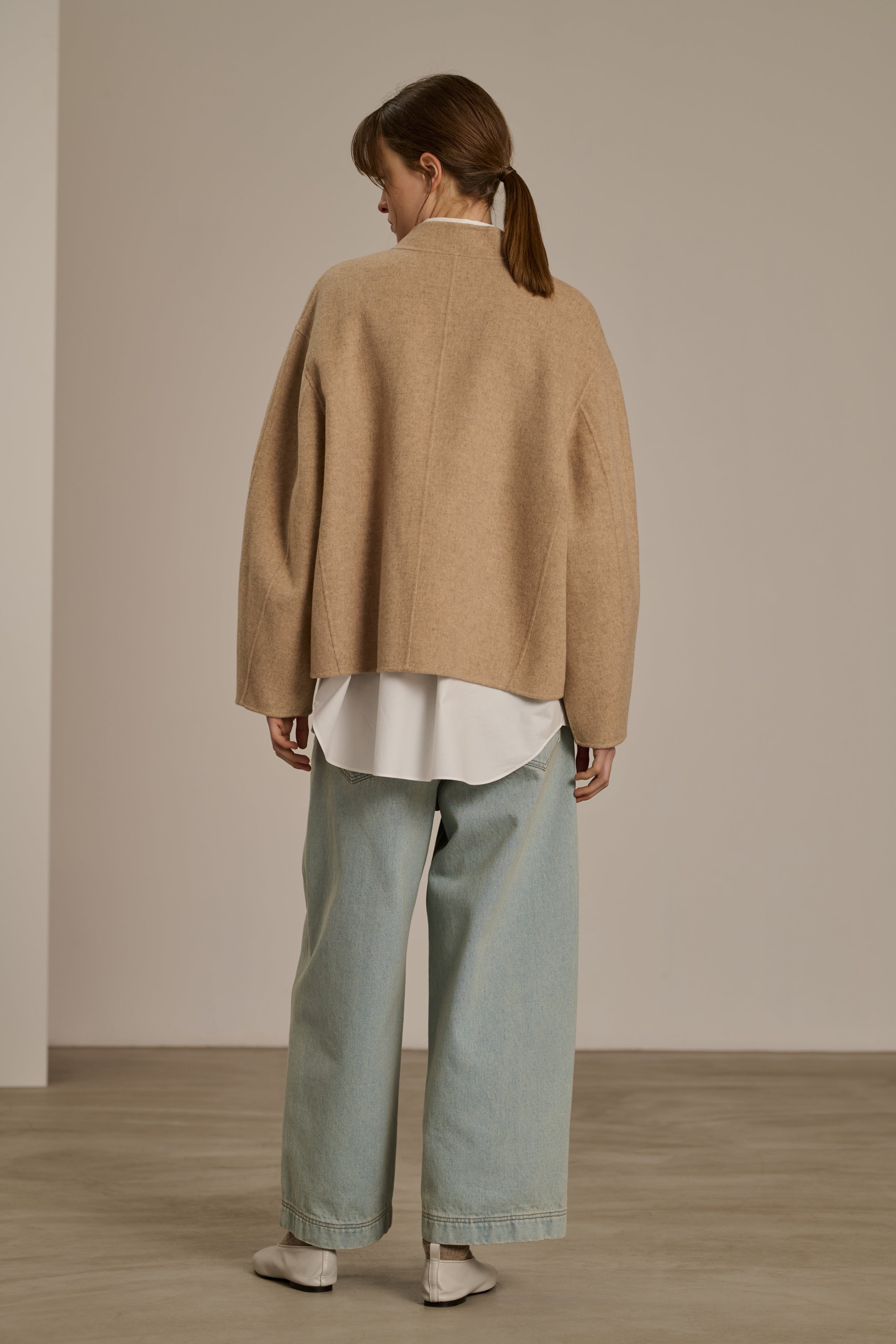 Windsor Coat - Heathered Beige - Wool - Woman